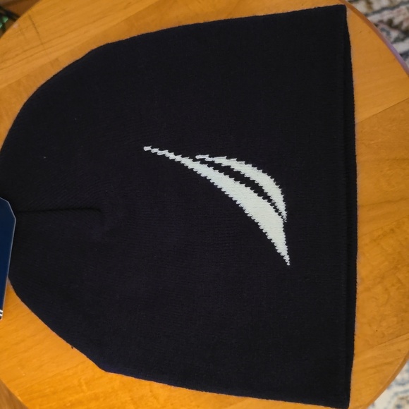 Nautica | Accessories | Nautica Brand Signature Mens Blue Knit Beanie ...